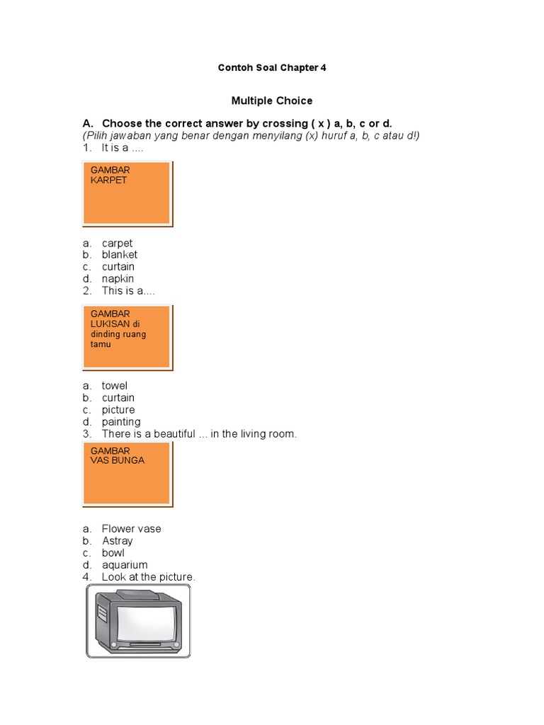 4.contoh Soal Chapter 4 Things in The Livingroom and Bedroom | PDF ...