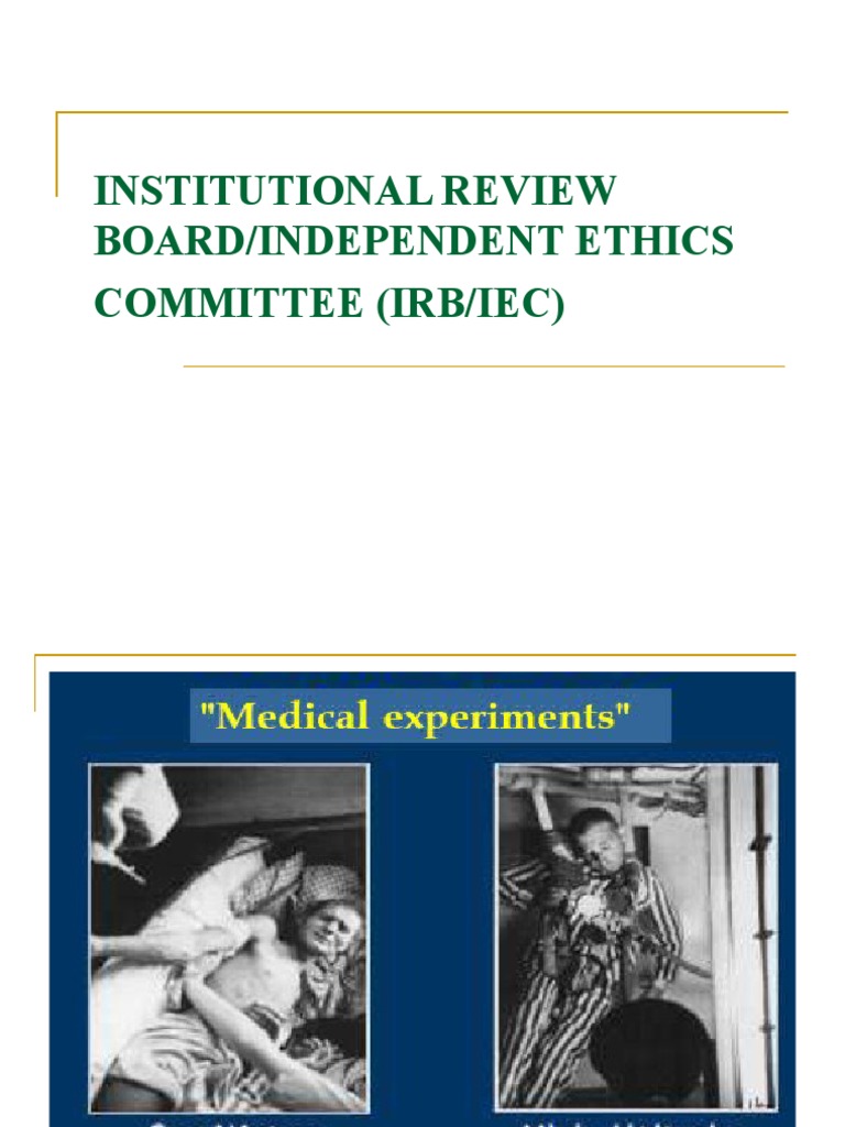 Institutional Review Board/Independent Ethics Committee (Irb/Iec) | PDF | Institutional Review ...