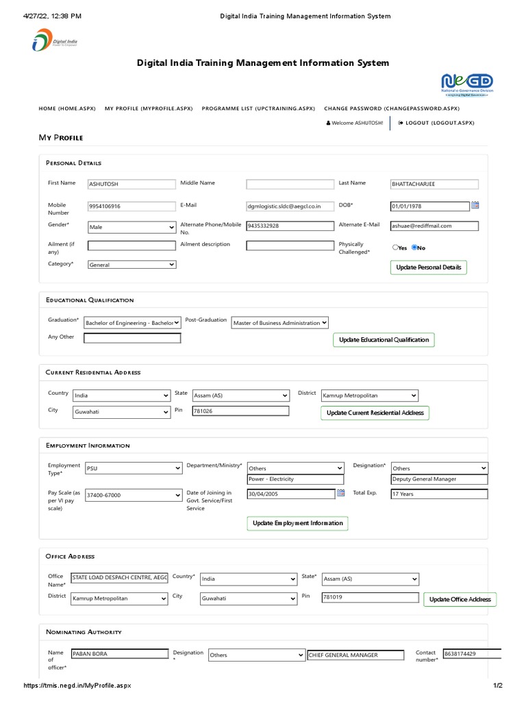 Digital India Training Management Information System | PDF ...