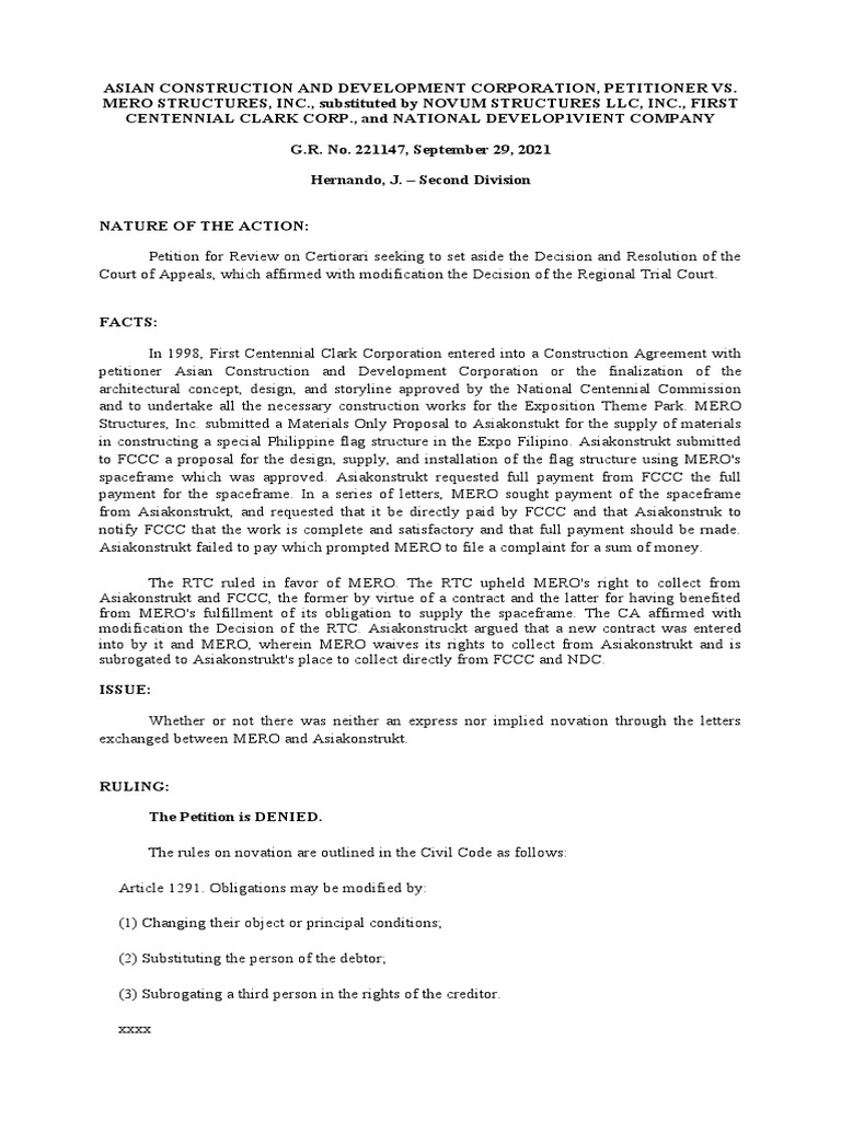 Asian Construction and Development Corporation v. Mero Structures, Inc ...