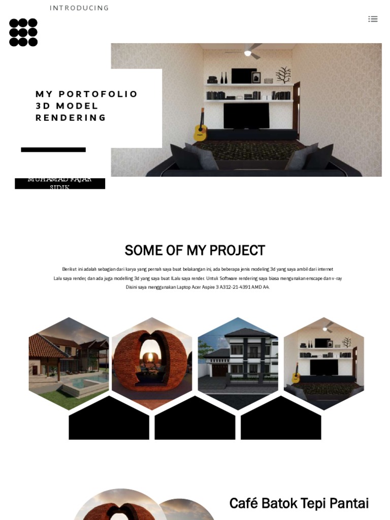 PORTOFOLIO 3D MODEL & RENDERING by Muhamad Fajar Sidik | PDF