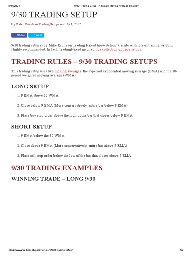9 - 30 Trading Setup - A Simple Moving Average Strategy | PDF | Moving ...