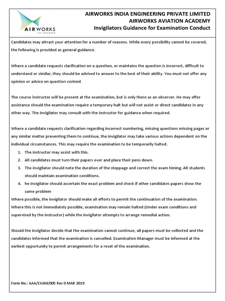EXAM 005 Invigilator Guidance | PDF | Test (Assessment)