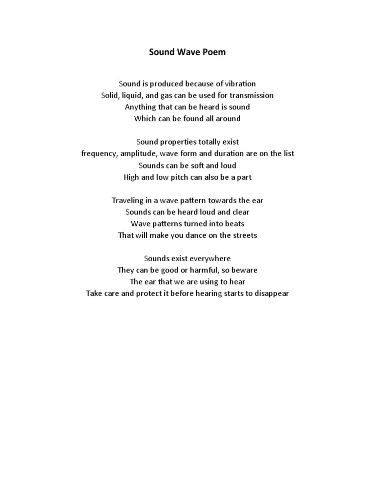 Sound Wave Poem | PDF | Art