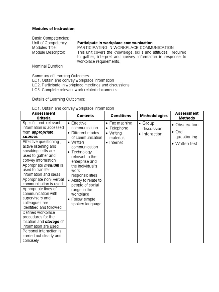 OAP - Basic Competencies | PDF | Communication | Information