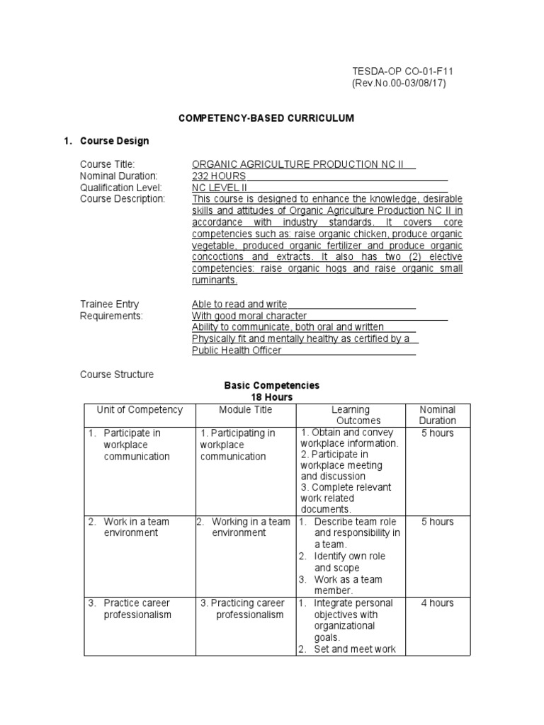 OAP - Course Design | PDF | Occupational Safety And Health