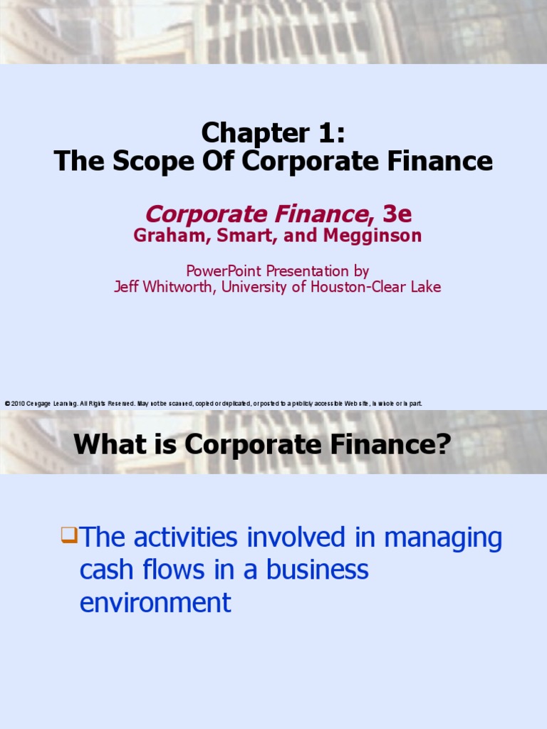 The Scope of Corporate Finance | PDF | Partnership | Corporations