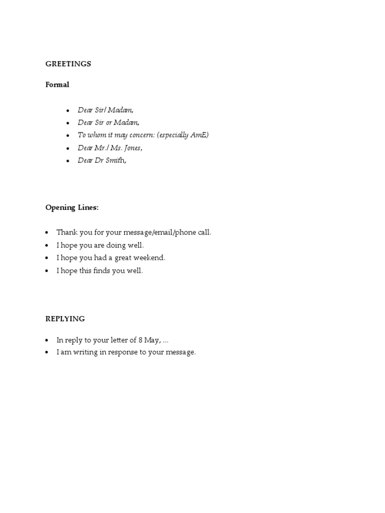 Email Expressions | PDF | Madam