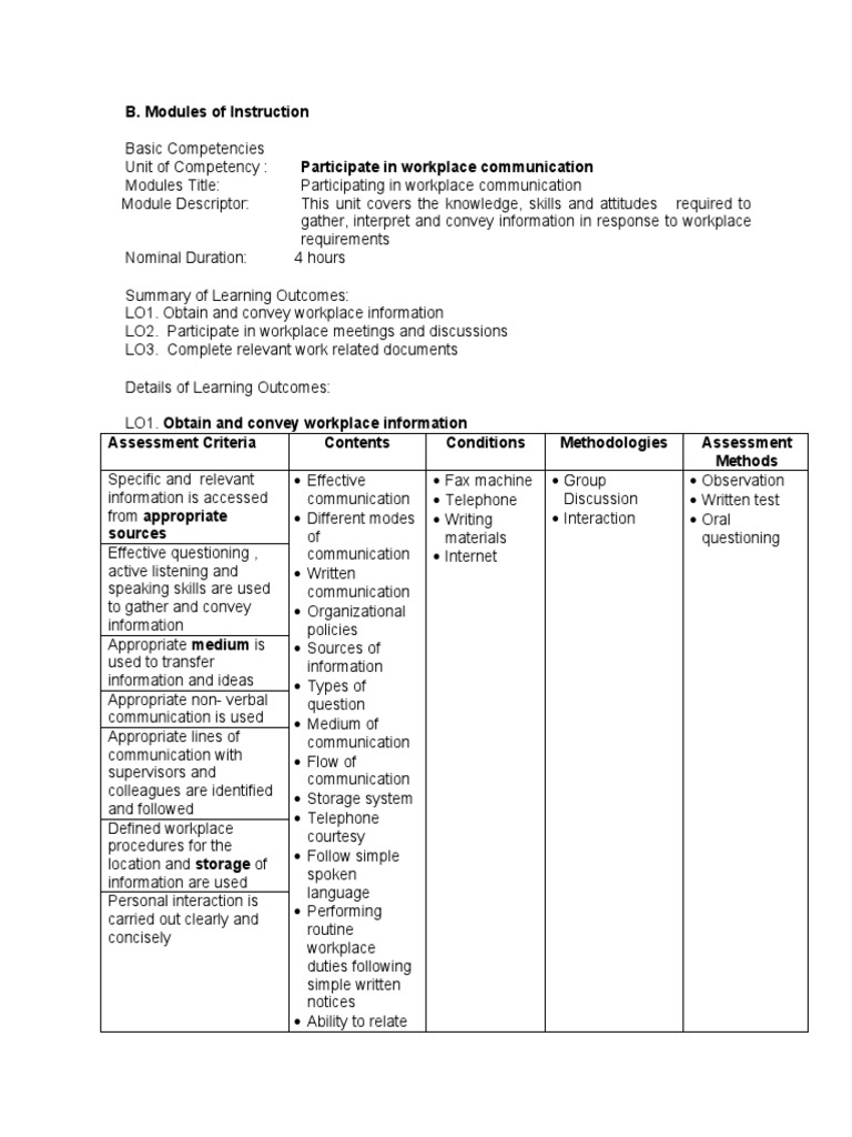 EIM NC II - Basic Competencies | PDF | Occupational Safety And Health ...