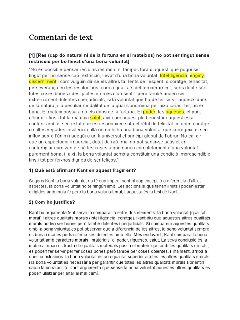 Comentari de Text Plató | PDF