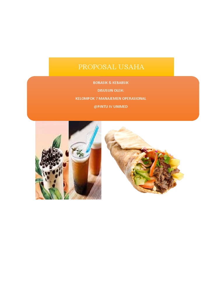 Proposal Usaha Kuliner Bobasik & Kebabsik | PDF | Memasak, Makanan ...