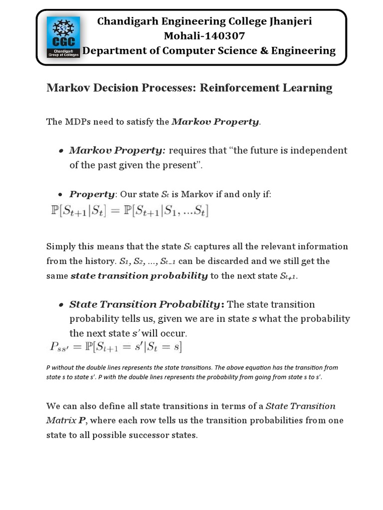 Markov Decision Process | PDF | Markov Chain | Applied Mathematics