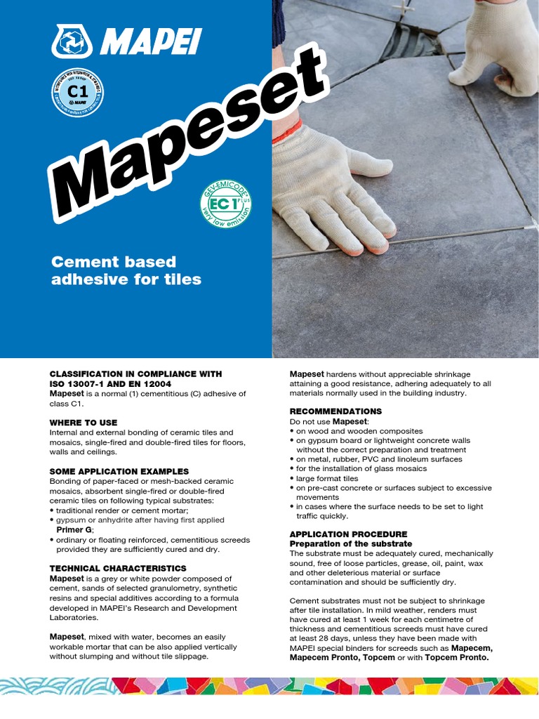 Mapeset | PDF | Tile | Adhesive