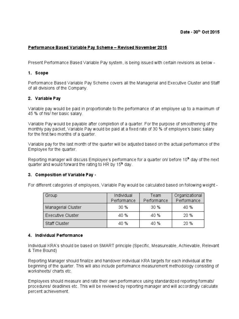 Manual For Performance Based Pay System | PDF | Performance Appraisal ...