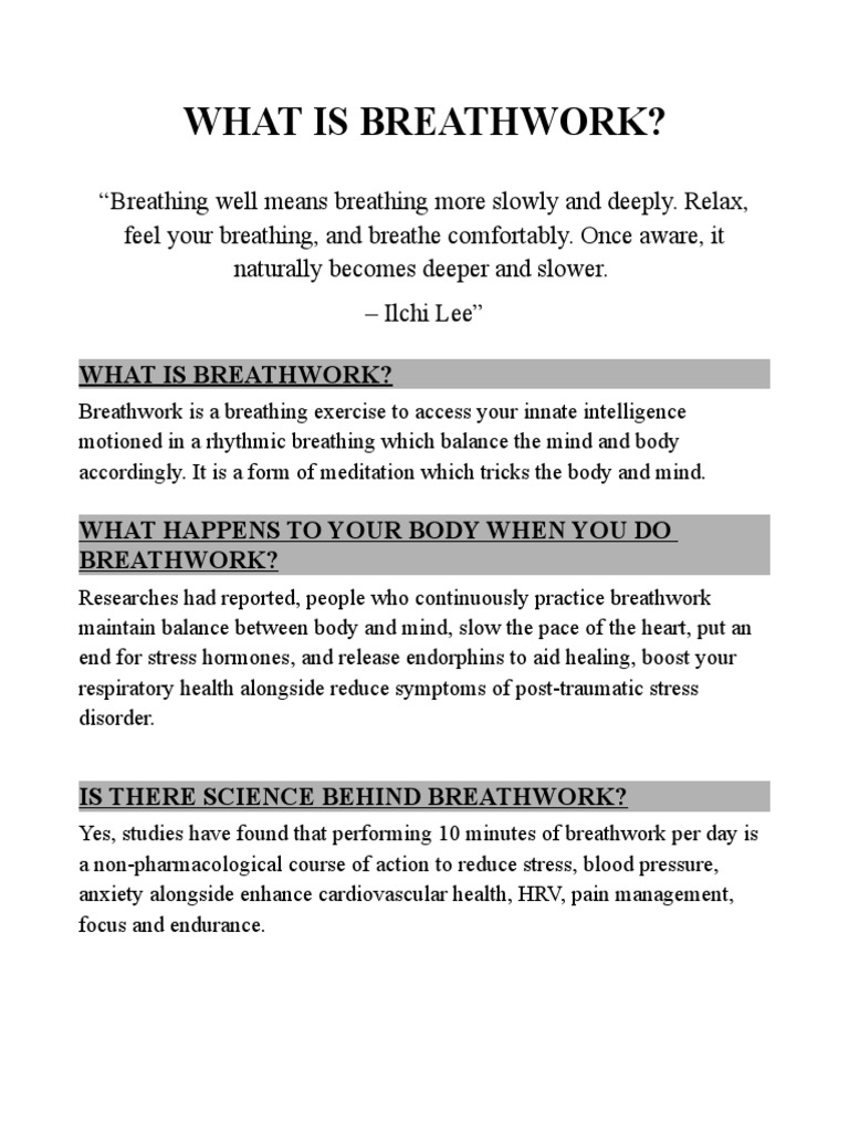 What Is Breathwork? | PDF | Breathing | Stress (Biology)
