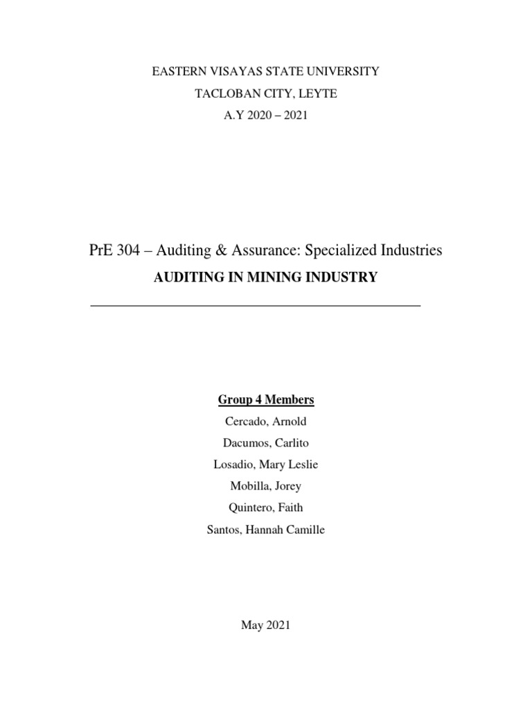 Auditing Practices in the Mining Sector | PDF | Audit | Mining