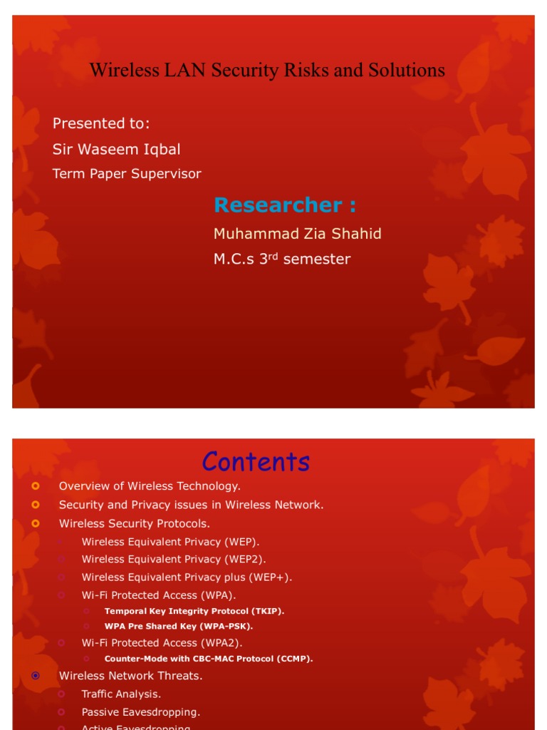 Wireless Security Presentation | PDF | Military Communications | Networks