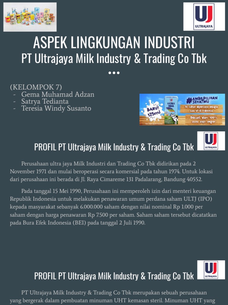ASPEK LINGKUNGAN INDUSTRI PT Ultrajaya Milk Industry & Trading Co TBK | PDF