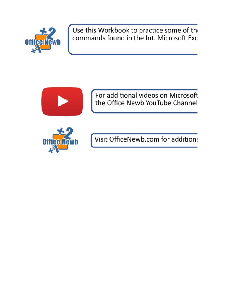 Excel Practice Workbook Guide | PDF | Spreadsheet | Microsoft Excel