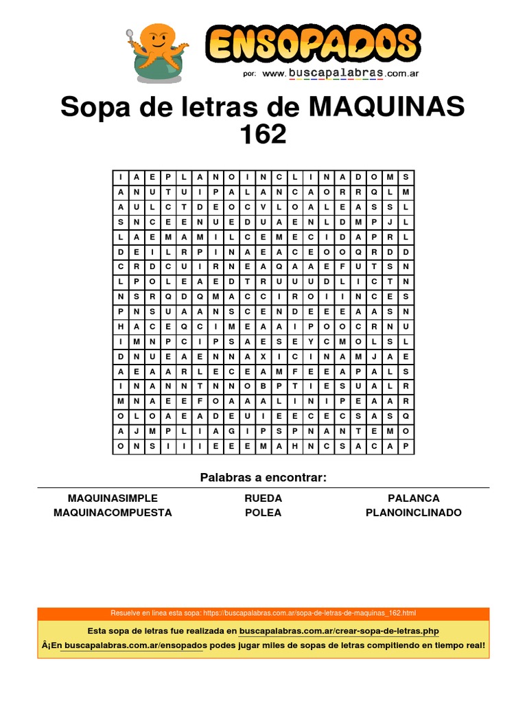 Sopa de Letras de Maquinas 162 | PDF | Máquinas