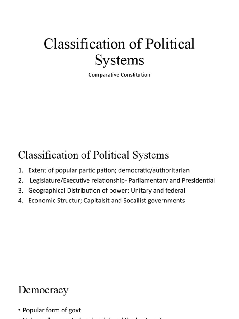 Classification of Political Systems | PDF | Political Ideologies ...