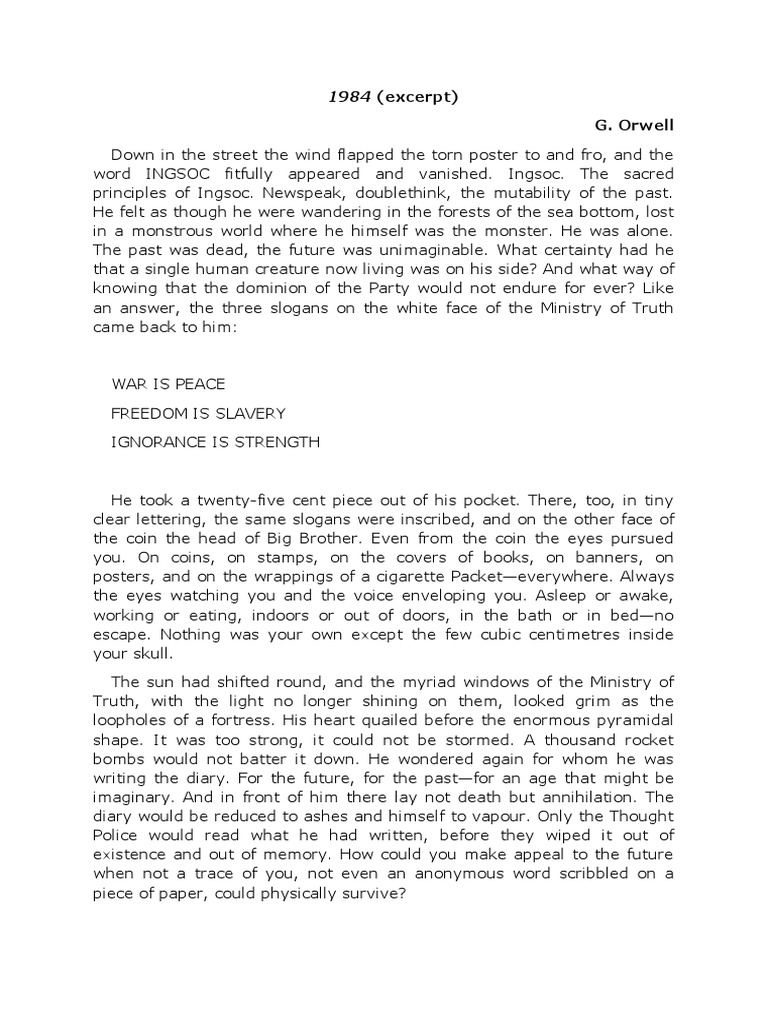 1984 Excerpt For Translation | PDF