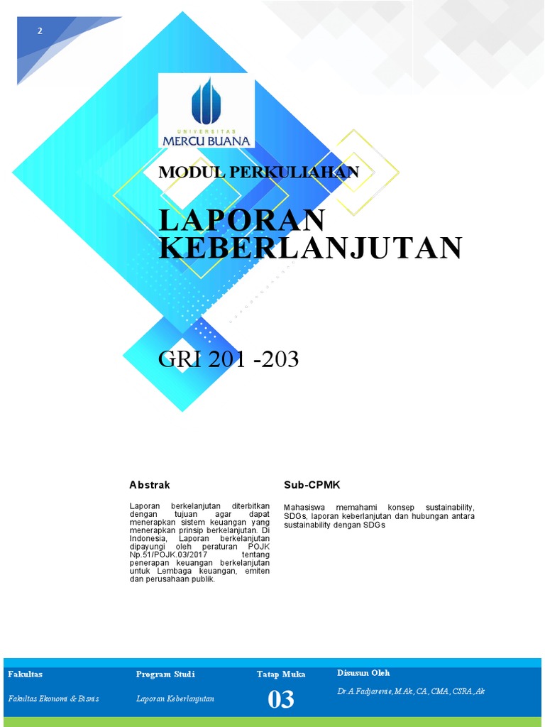 Laporan Keberlanjutan GRI 201-203 | PDF
