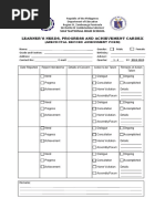 Learner's Needs, Progress and Achievement Cardex (Anecdotal Record Assessment Form) by Teacher ...