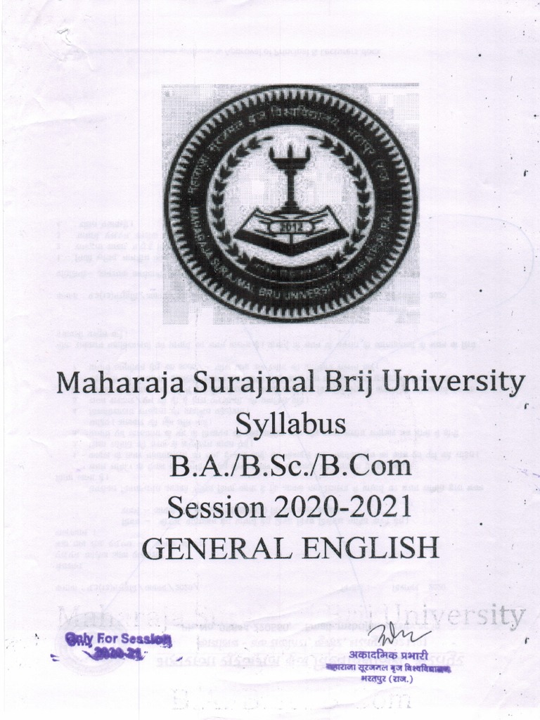 Syllabus BA English I, II, III Years Session 2020-21 | PDF