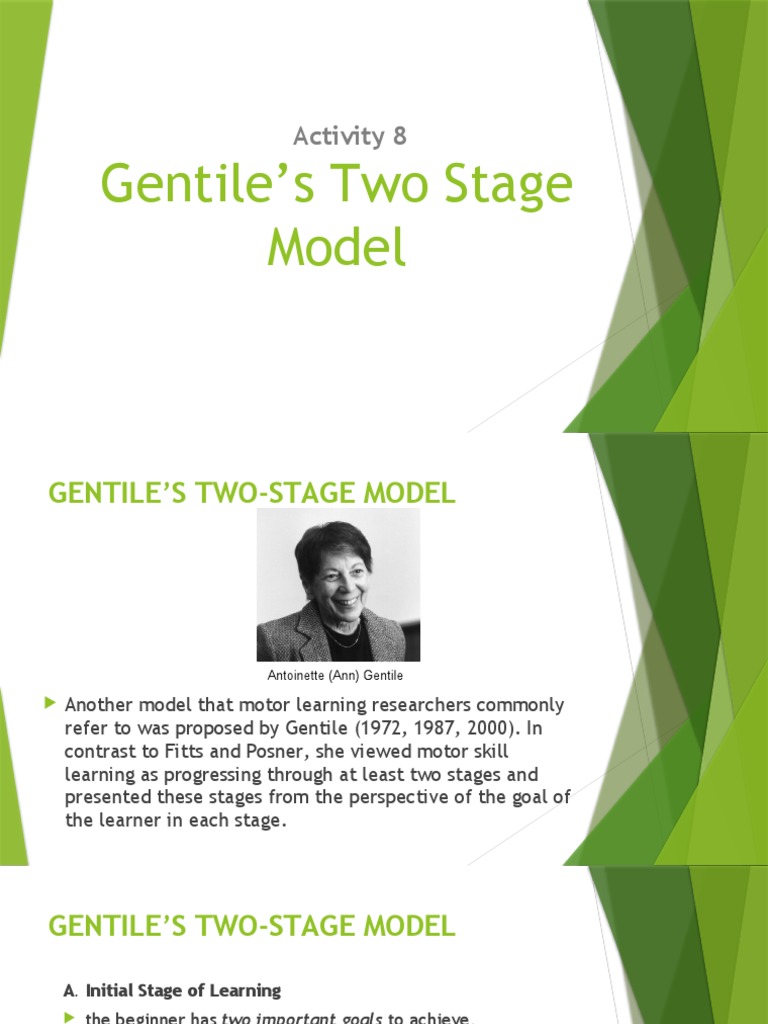 Gentile's Two Stage Model: Activity 8 | PDF | Learning | Goal