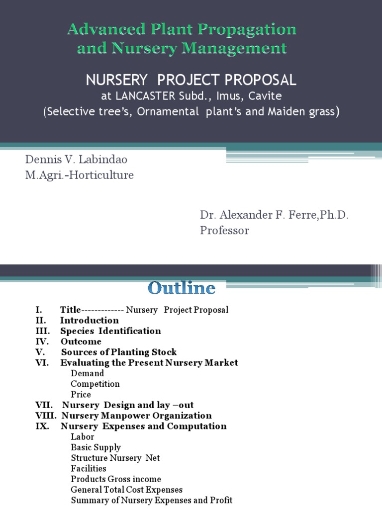Nursery Plan and Location - PDF Business Plan Proposal 1 | PDF | Plant Nursery | Plants