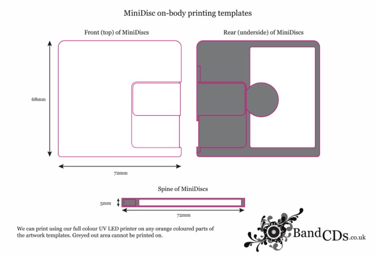 Minidisc On Body Print Photoshop Template | PDF