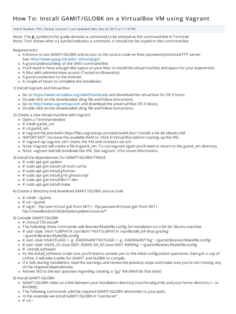 How T O: Inst All Gamit /globk On A Virt Ualbox VM Using Vagrant How T ...