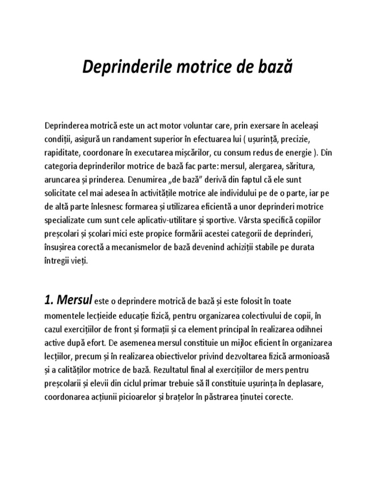Deprinerile Motrice - Teodorescu George | PDF Deprinerile Motrice - Teodorescu George | PDF