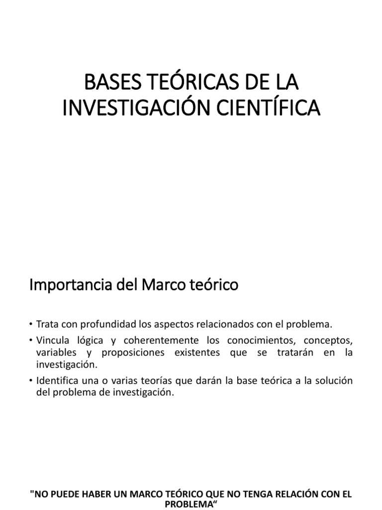 Importancia del Marco Teórico en Investigación | PDF