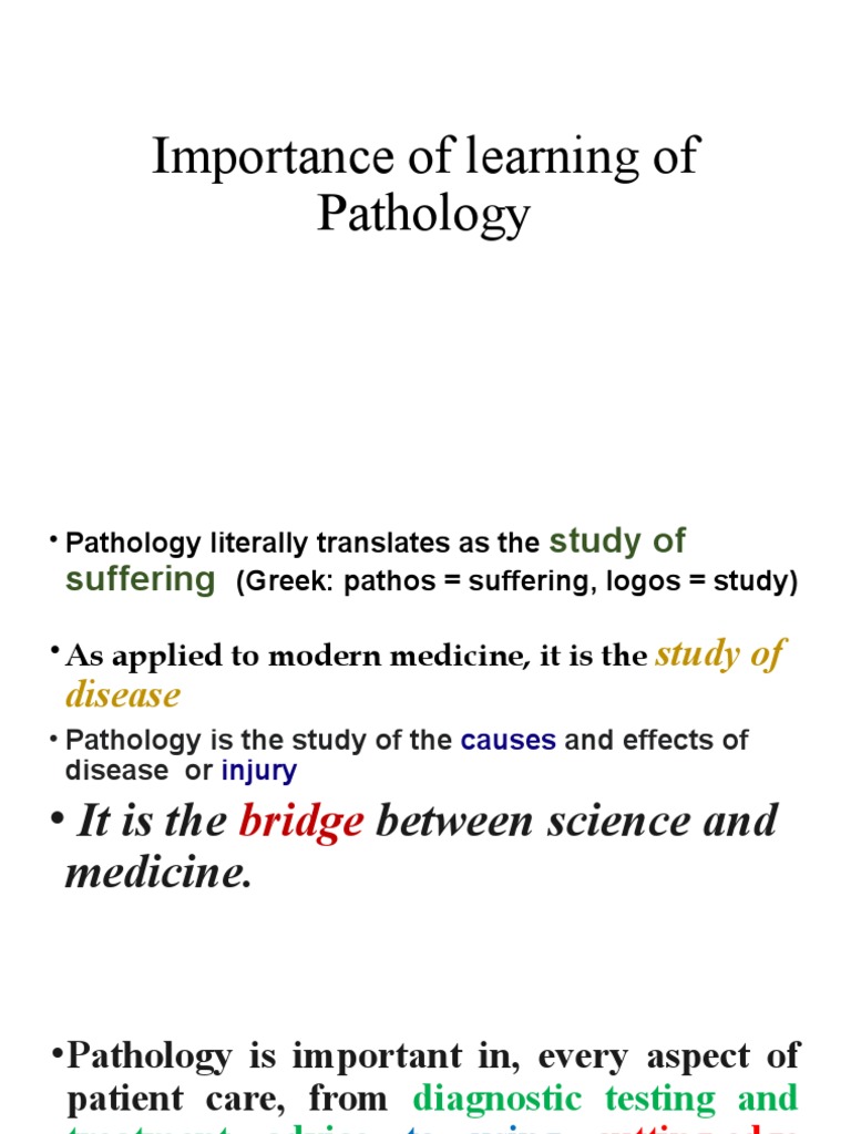 Importance of Pathology | PDF | Pathology | Cytopathology