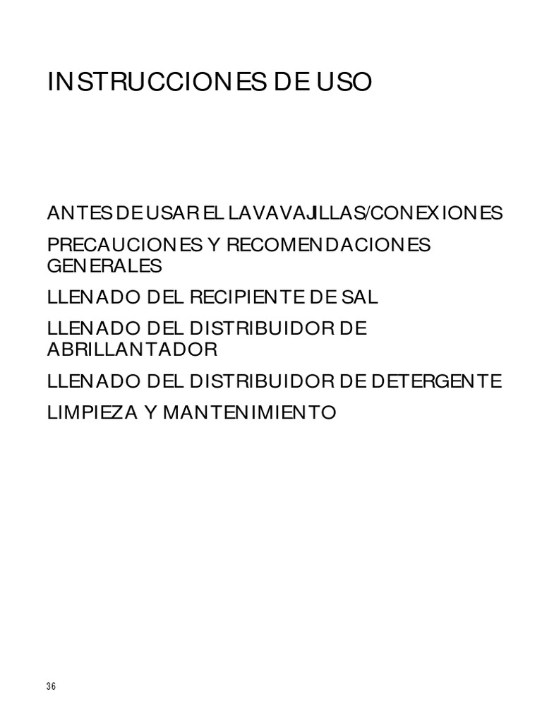 Instrucciones Lavavajillas Whirlpool ADP 2554 | PDF | Agua | Lavavajillas