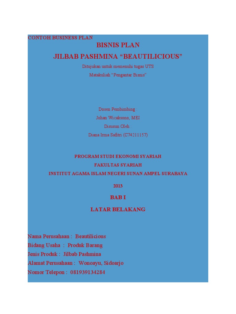Contoh Business Plan | PDF