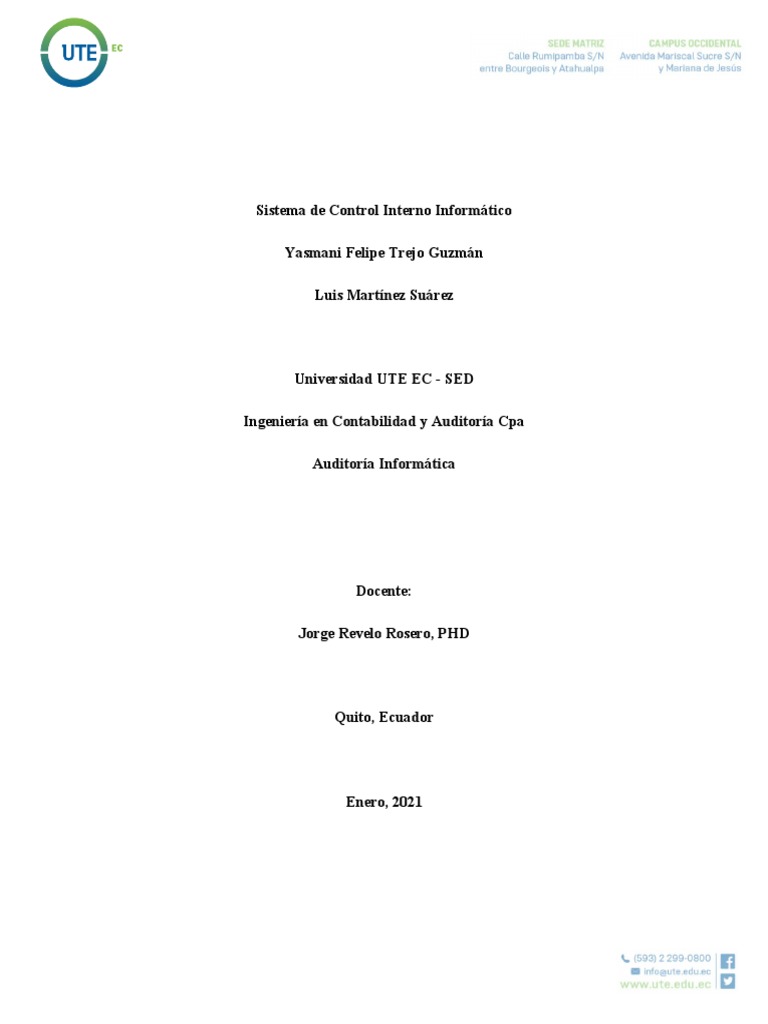 Sistema de Control Interno Informático - AI | PDF | Informática | Auditoría