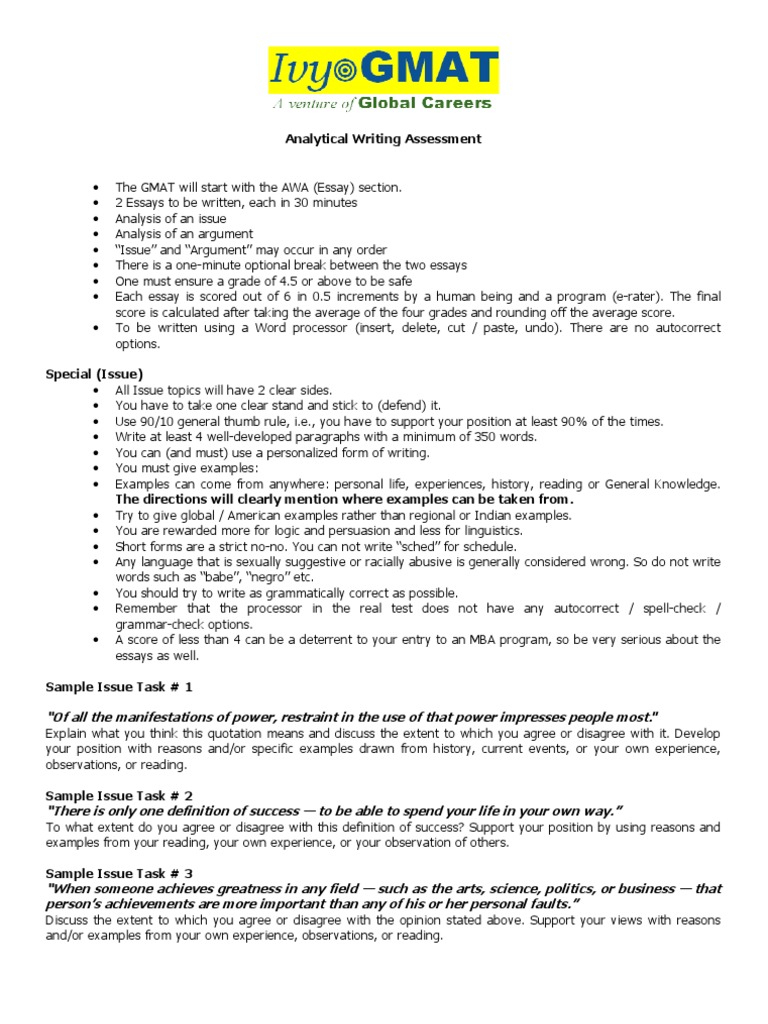 Awa - Gmat | PDF | Graduate Management Admission Test | Argument