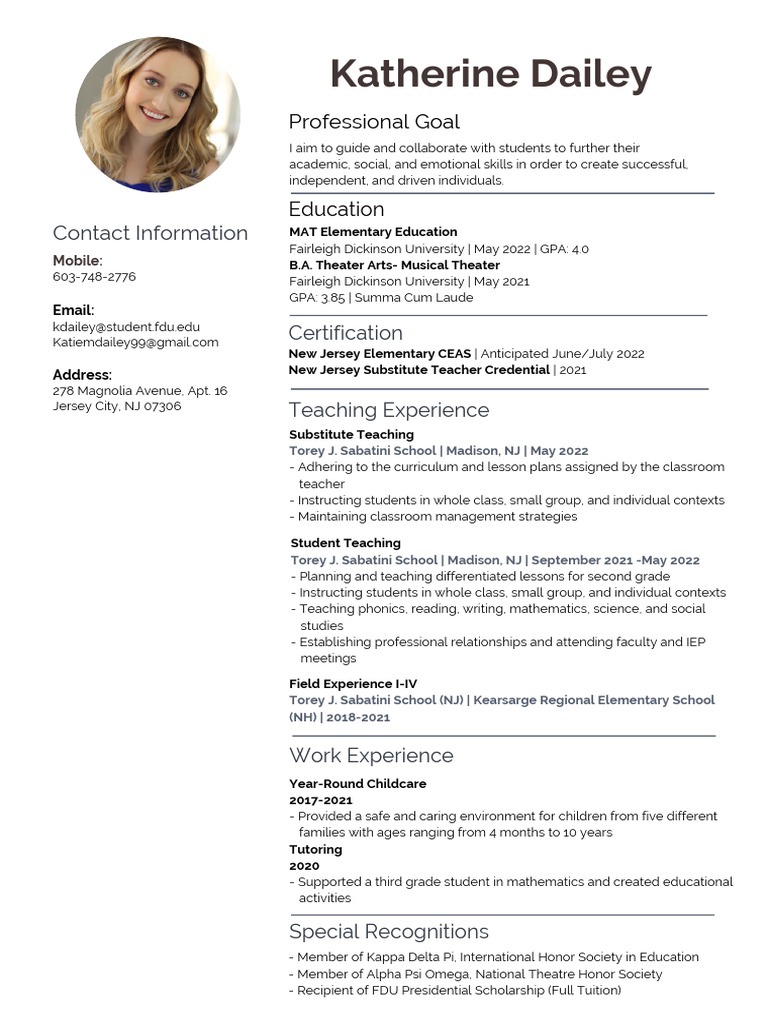 Katherine Dailey Resume | PDF | Teachers | Learning