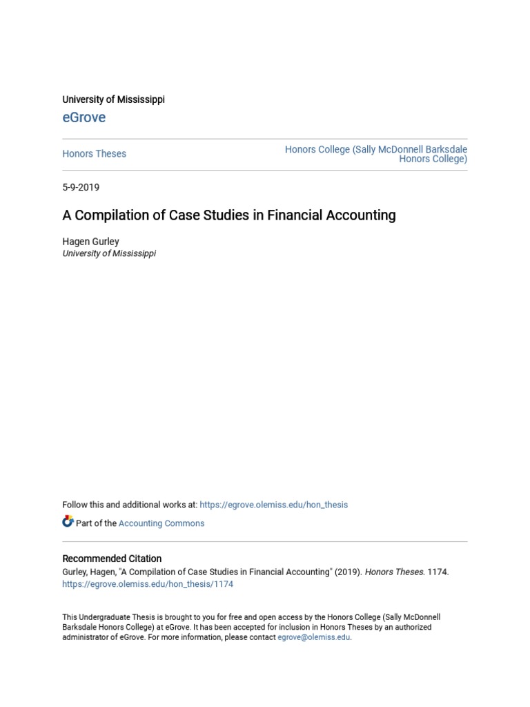 A Compilation of Case Studies in Financial Accounting | PDF | Expense ...