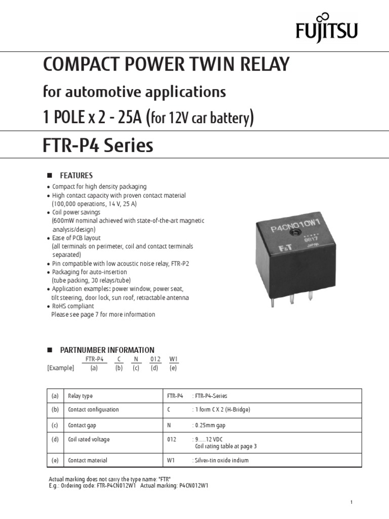 Compact Power Twin Relay: 1 POLE X 2 - 25A | PDF | Relay | Electricity