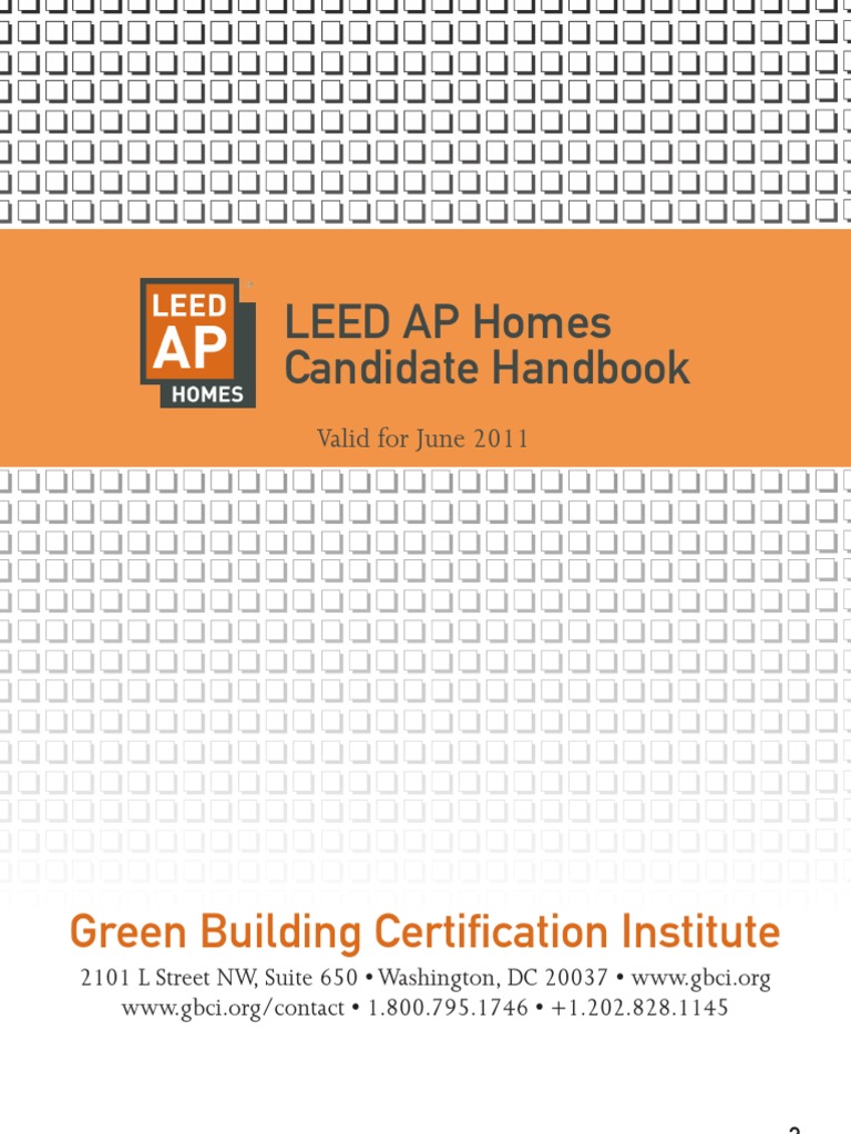 LEED AP Homes Candidate Handbook | PDF | Leadership In Energy And ...