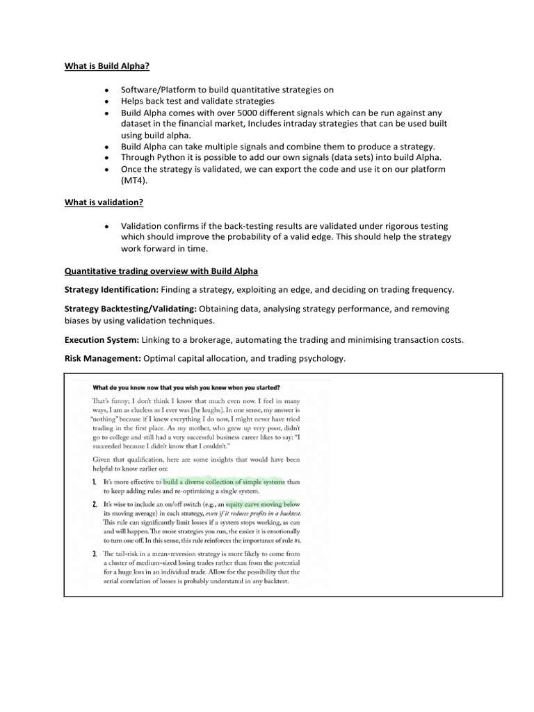 Quant Process Notes | Download Free PDF | High Frequency Trading | Day ...