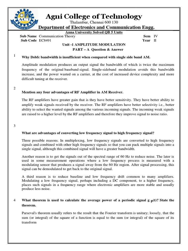 CT | PDF | Frequency Modulation | Modulation