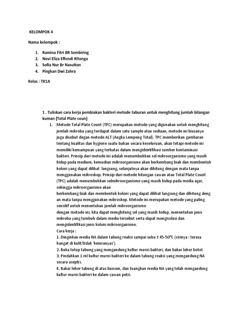 Metode TPC dan Uji E. coli | PDF