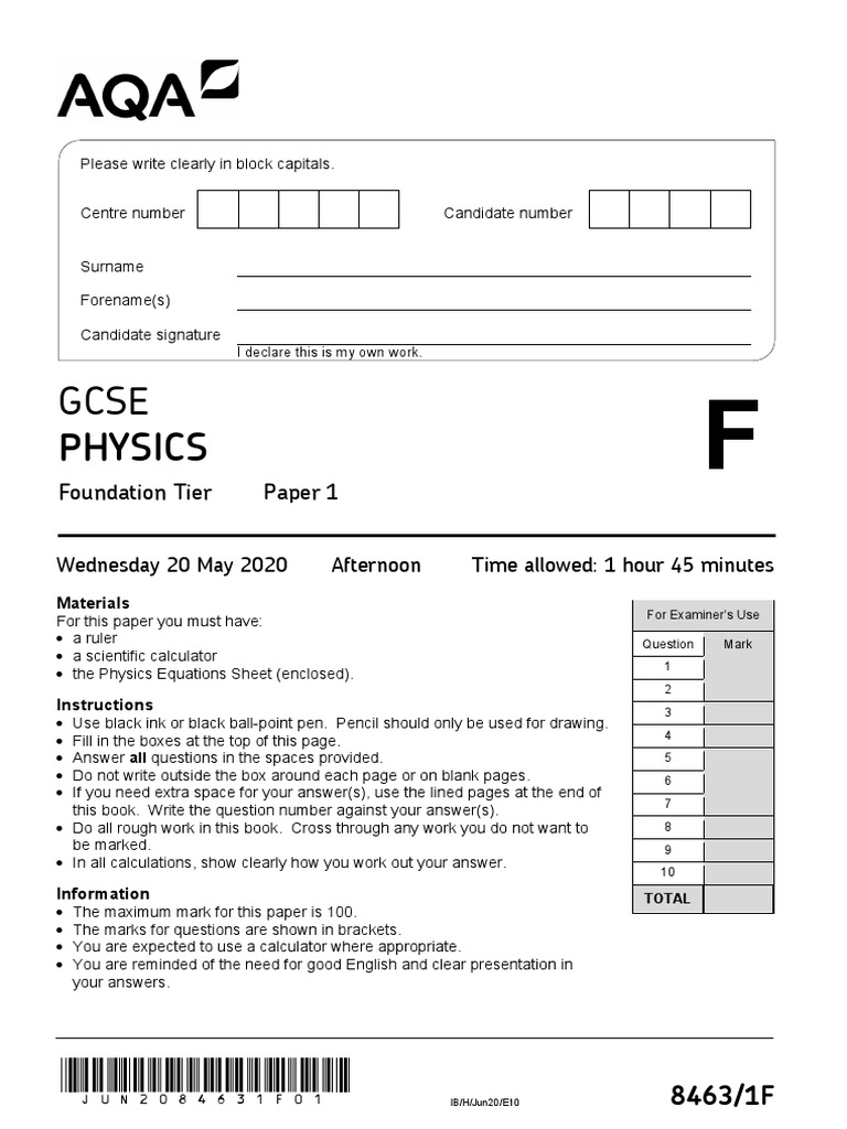 Physics: Foundation Tier Paper 1 | PDF | Radioactive Decay | Neutron