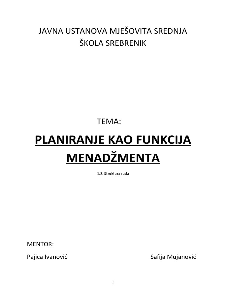 Maturski Rad Safija Mujanovic 111 | PDF