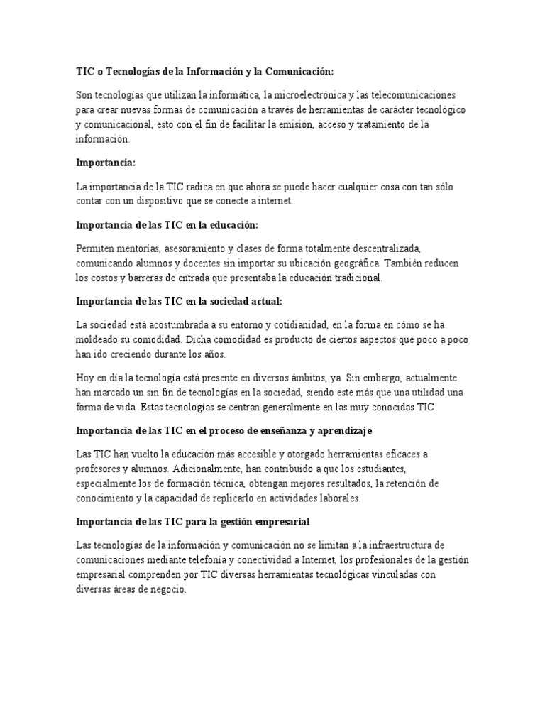 Infografía Del Tic Pdf Tecnología De Información Y Comunicaciones